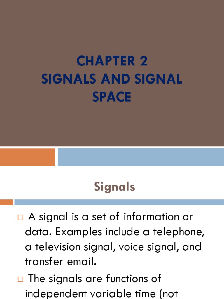 CH2-Signals and Signal Space | PDF | Discrete Time And Continuous Time | Euclidean Vector