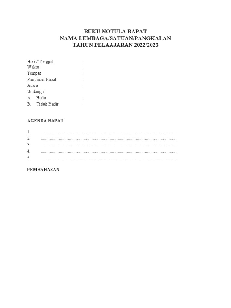 Pramuka Catatan Notulen Rapat | PDF