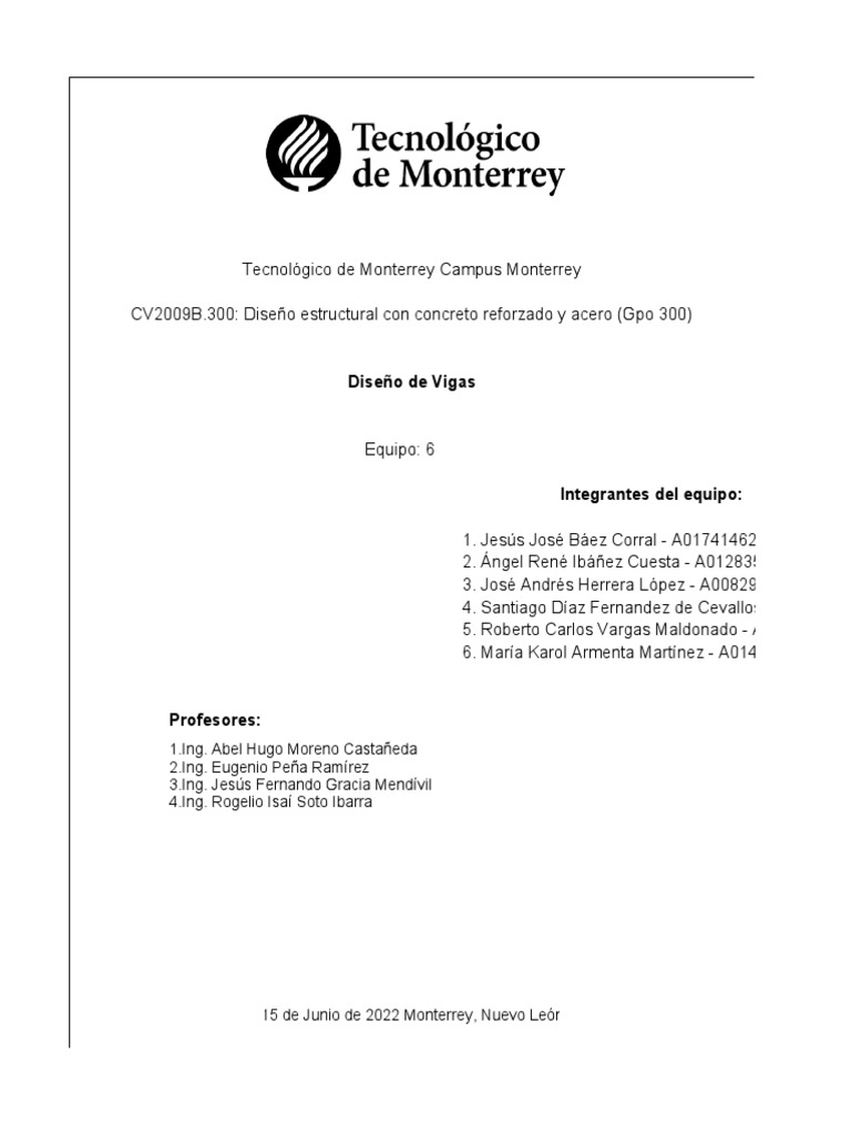 Diseño De Vigas Eq 6 Pdf Ingeniería Estructural