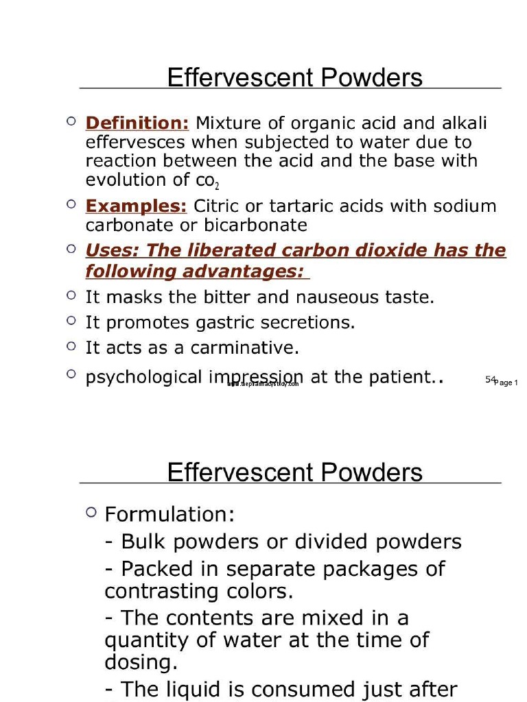 Effervescent Powders Notes 2 | PDF