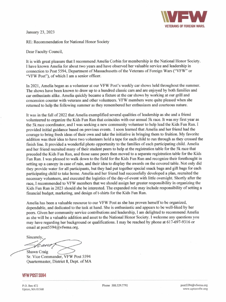 Nhs Recommendation - Amelia Corbin | PDF