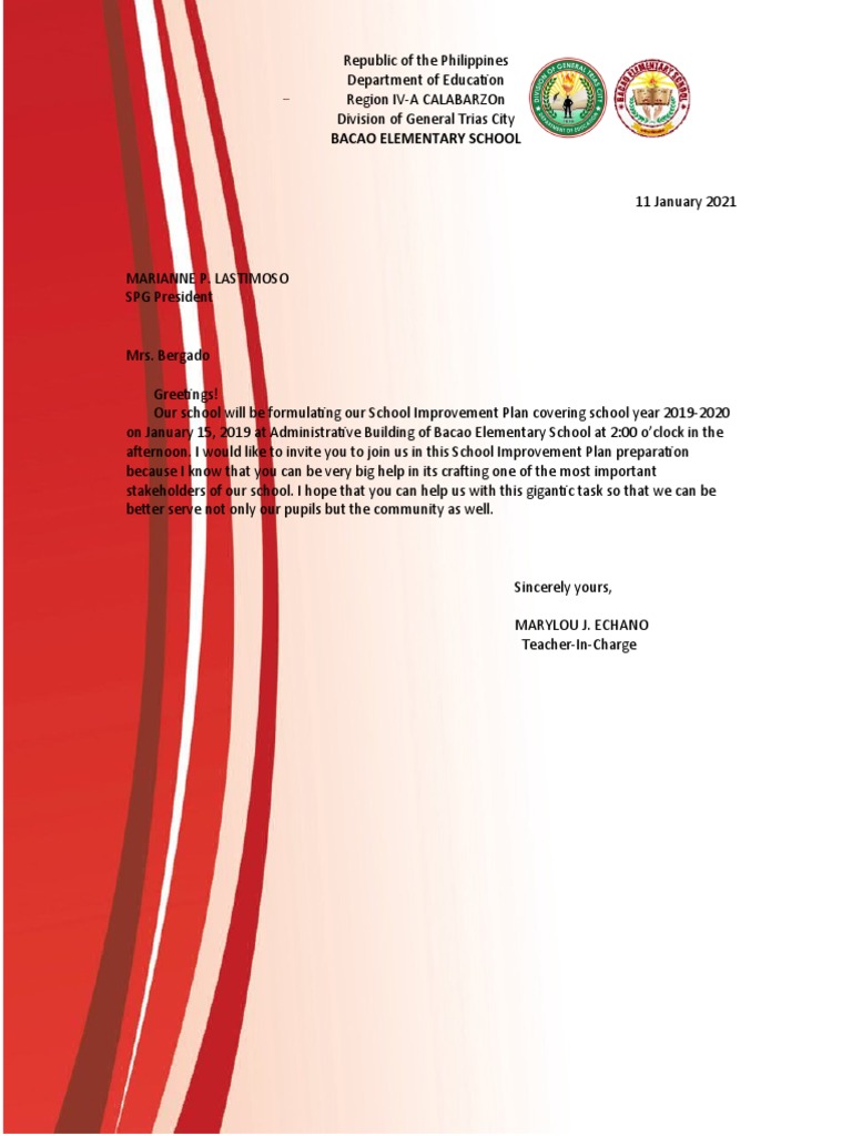 Letter For SPG | PDF