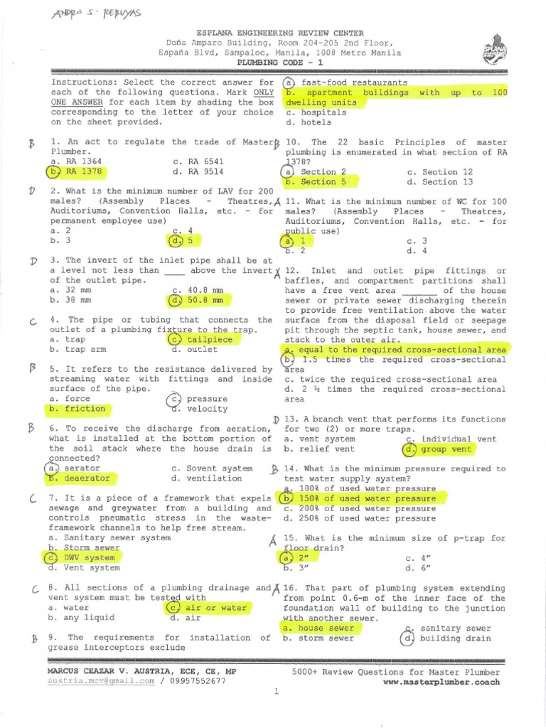 Plumbing Code 1 2 | PDF