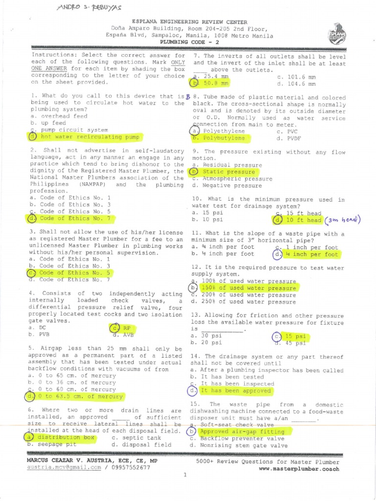 Plumbing Code 2 1 Pdf