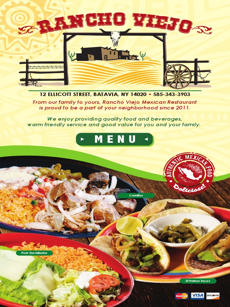 Rancho Viejo Mexican Restaurant Menu | PDF | Burrito | Taco