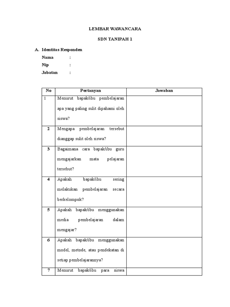 Lembar Wawancara | PDF | Karier & Perkembangan | Pengembangan Diri