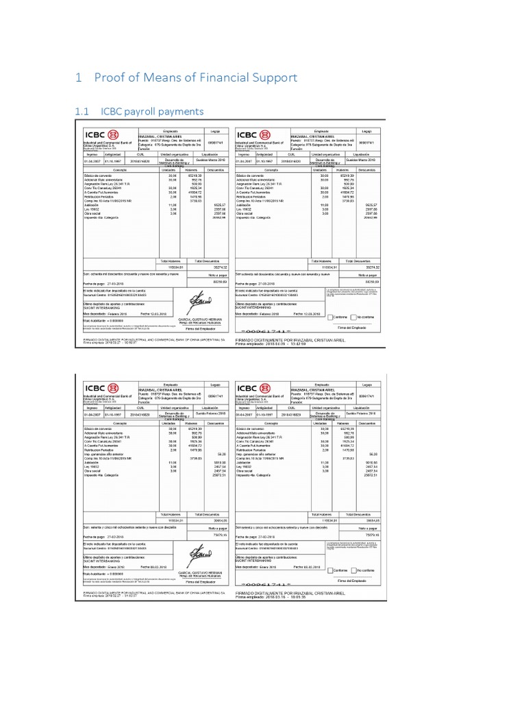 Proof of Means of Financial Support | PDF