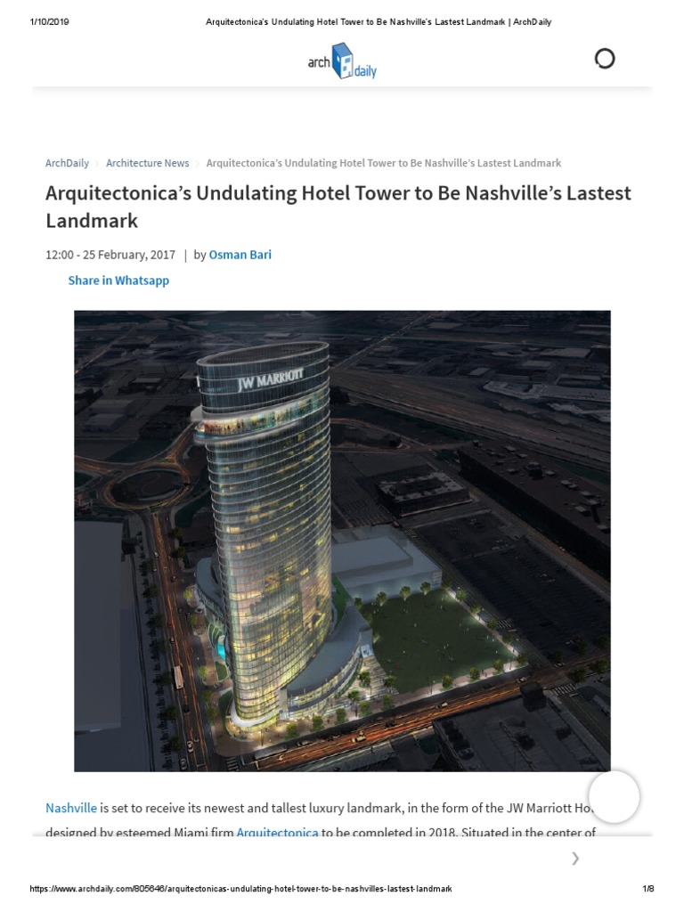 Arquitectonica's Undulating Hotel Tower To Be Nashville's Lastest ...