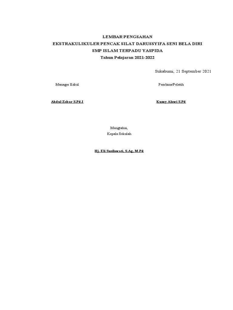 Program Ekstrakurikuler-Pencak-Silat | PDF