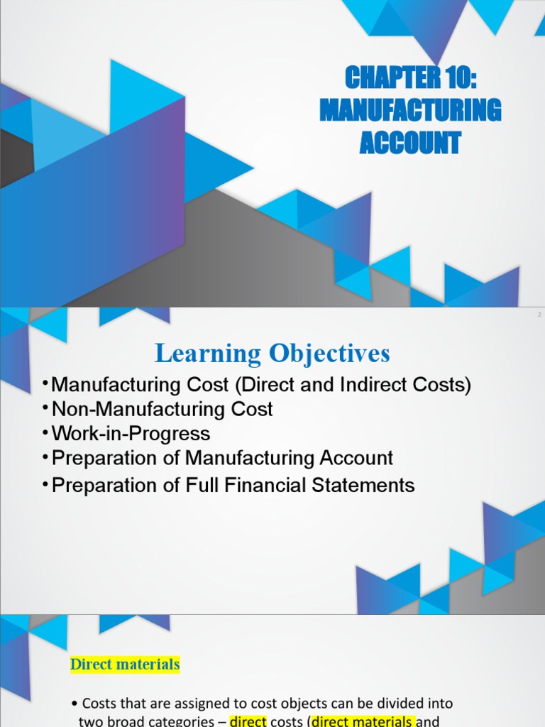 Manufacturing Account Preparation Guide | PDF | Cost | Expense