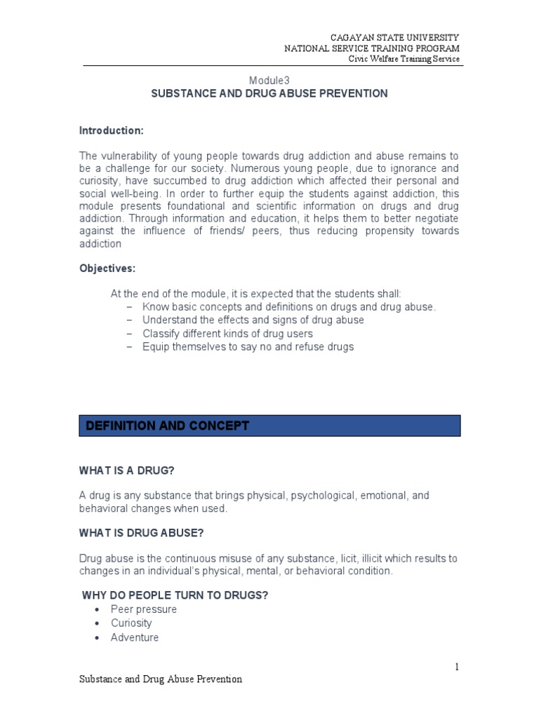 Module 3 Drug Awareness | PDF | Substance Abuse | Drugs