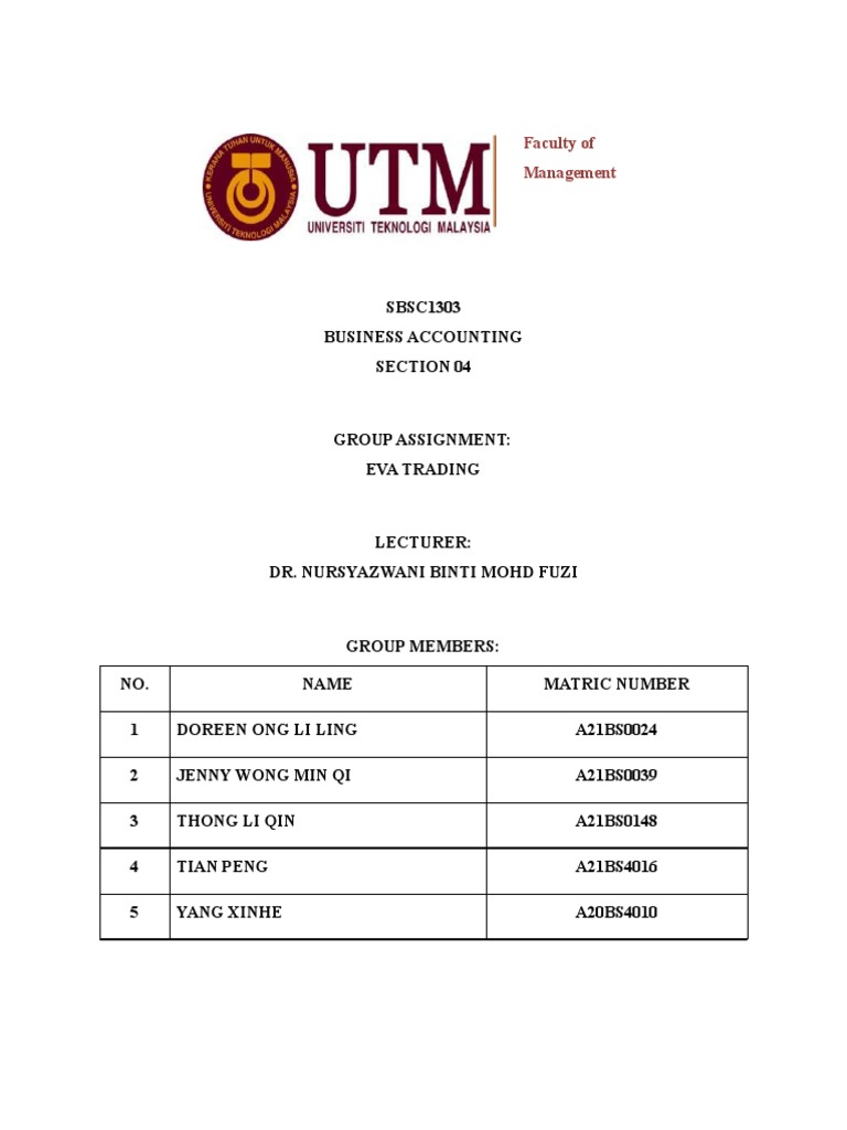 Eva Trading Group Assignment | PDF | Equity (Finance) | Expense