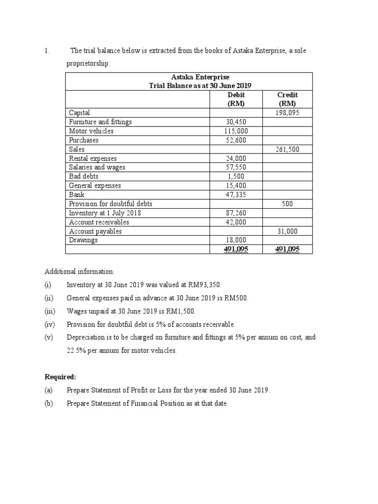 Solution Additional Exercise 1 Chapter 6 7 | Download Free PDF | Expense | Debits And Credits