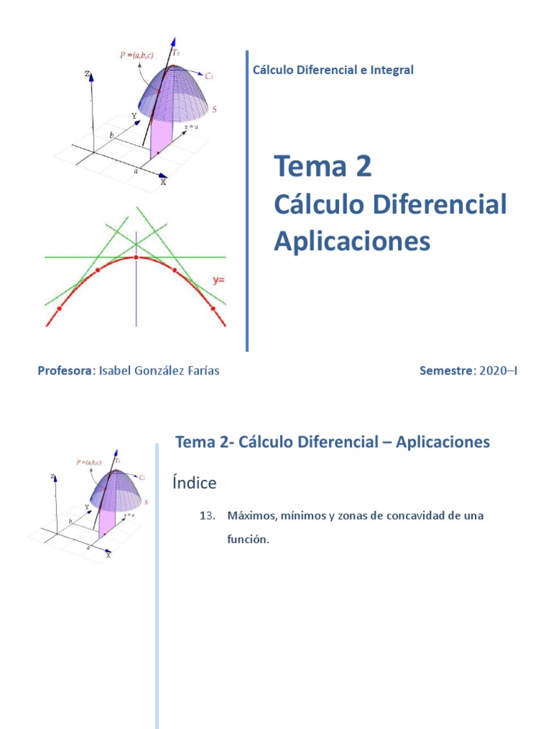 Tema 2 Derivadas 2020 I Trazado de Curvas Semana 6 | Descargar gratis PDF | Derivado | Calculo ...