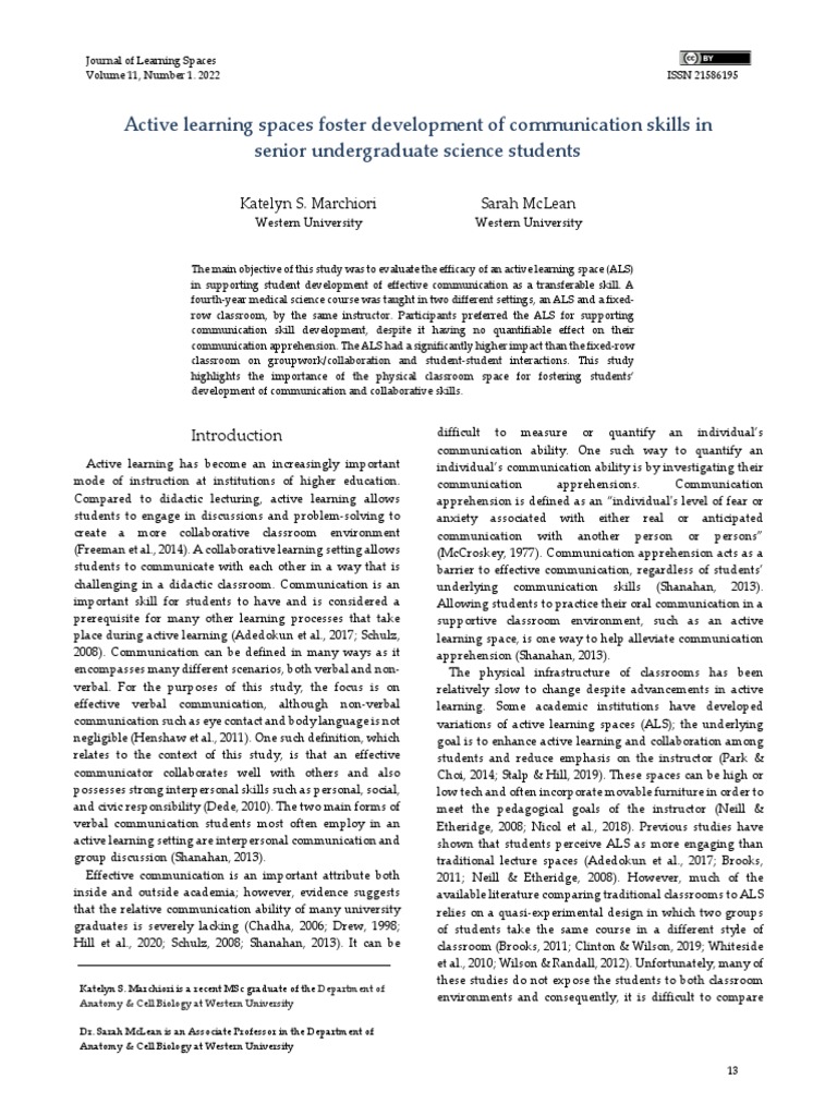 2-Active Learning Spaces | PDF | Classroom | Learning