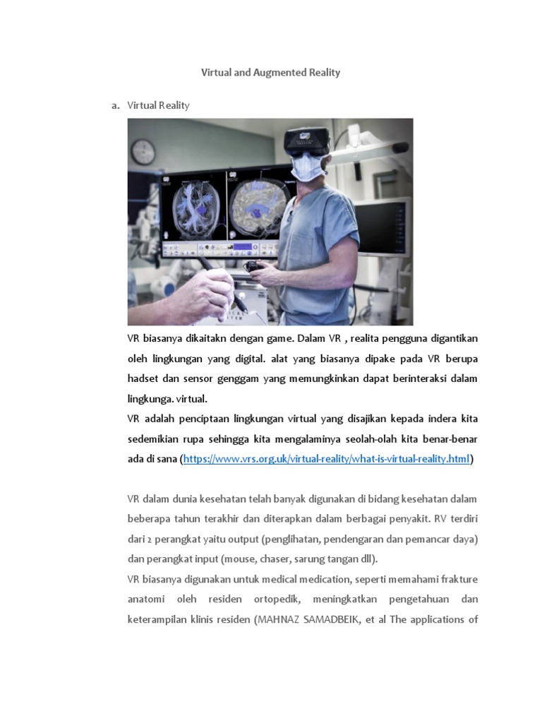 Manfaat VR dan AR dalam Kesehatan | PDF