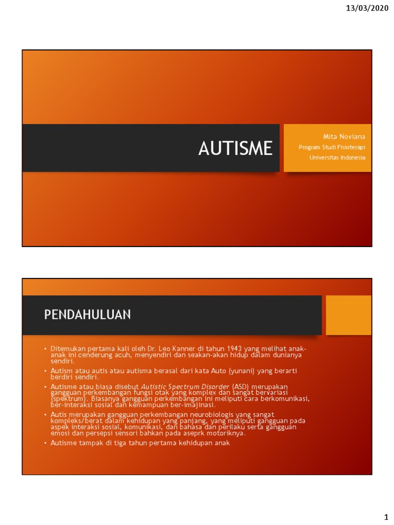 Materi Autisme Adhd Sid | PDF