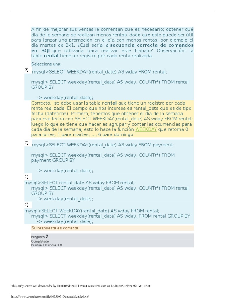 Autocalificable | PDF | SQL | Informática