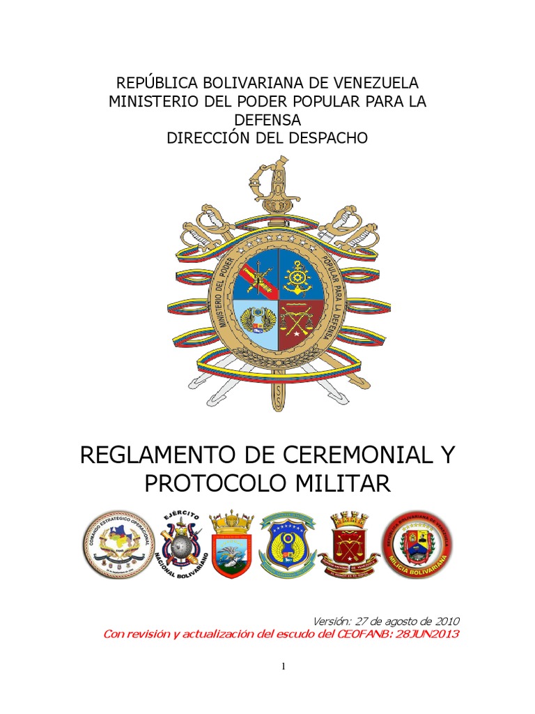01 Reglamento de Ceremonial y Protocolo | Descargar gratis PDF | Oficial general | Militar
