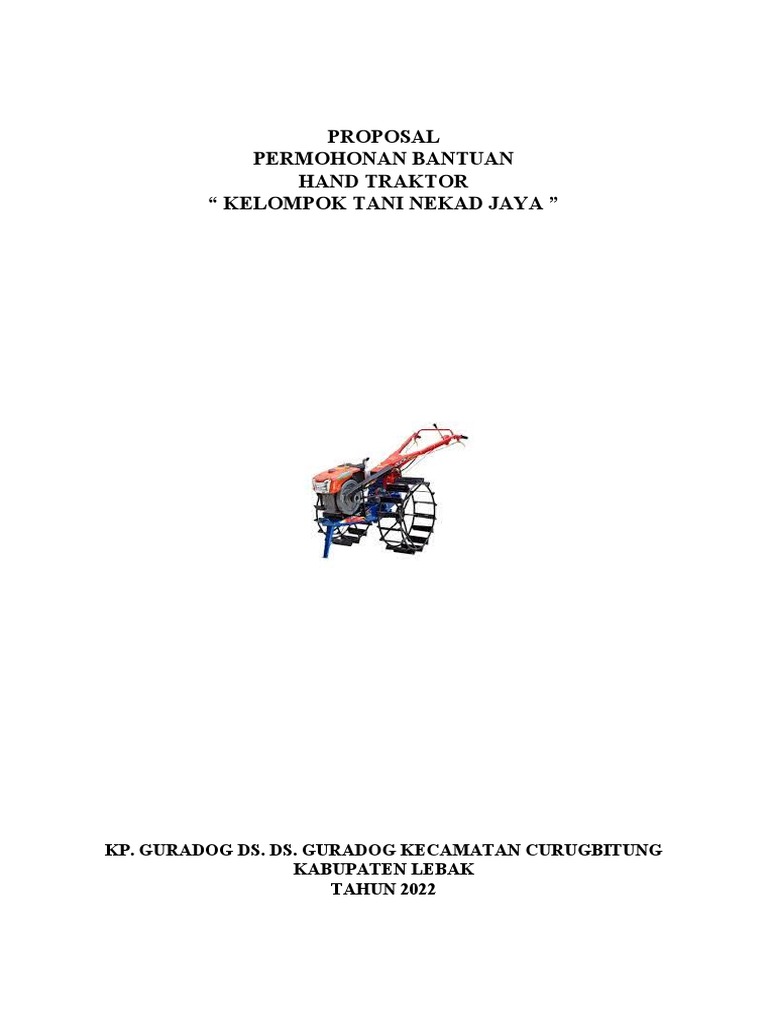 Proposal Pengajuan Traktor | PDF | Ilmu Sosial