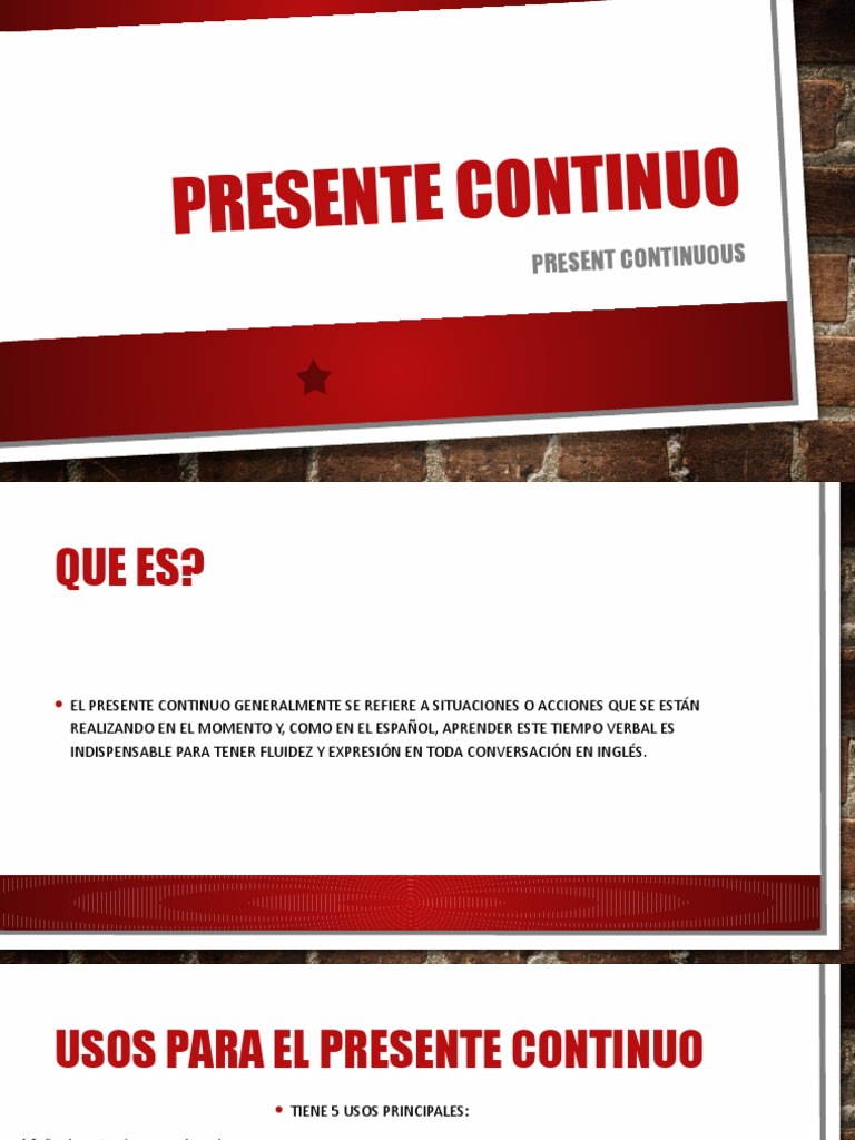 Presente Continuo | PDF | Verbo | Conjugación gramatical