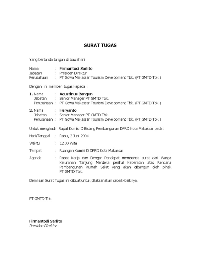 Surat Tugas | PDF