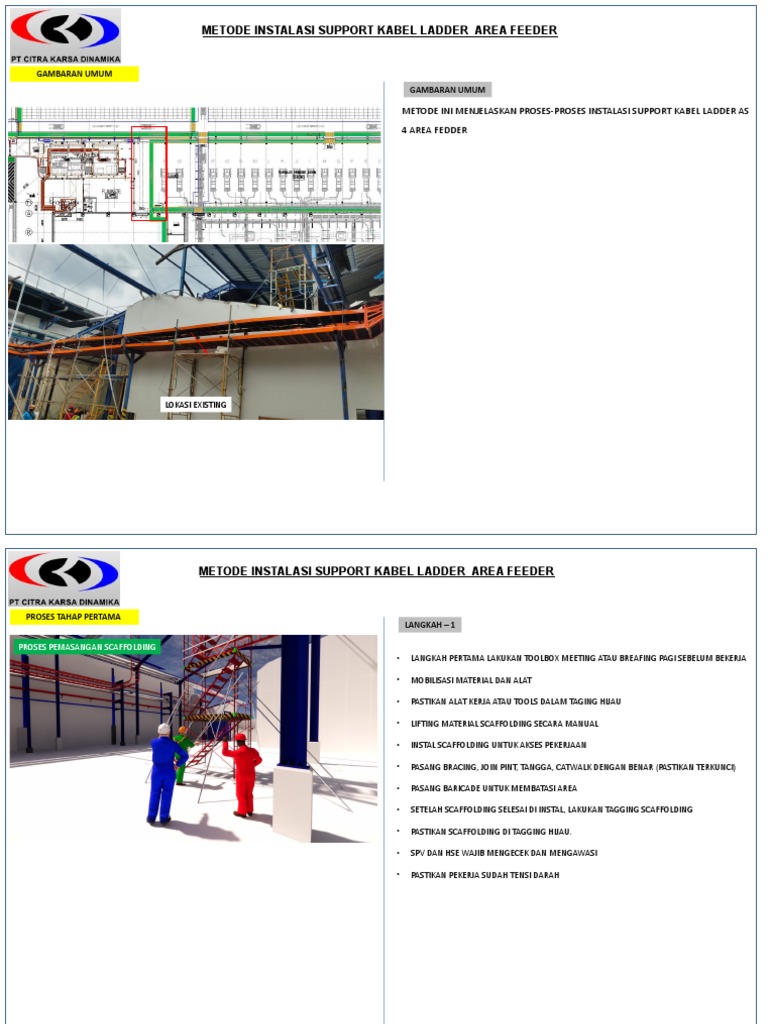 Metode Instalasi Support Kabel Ladder | PDF