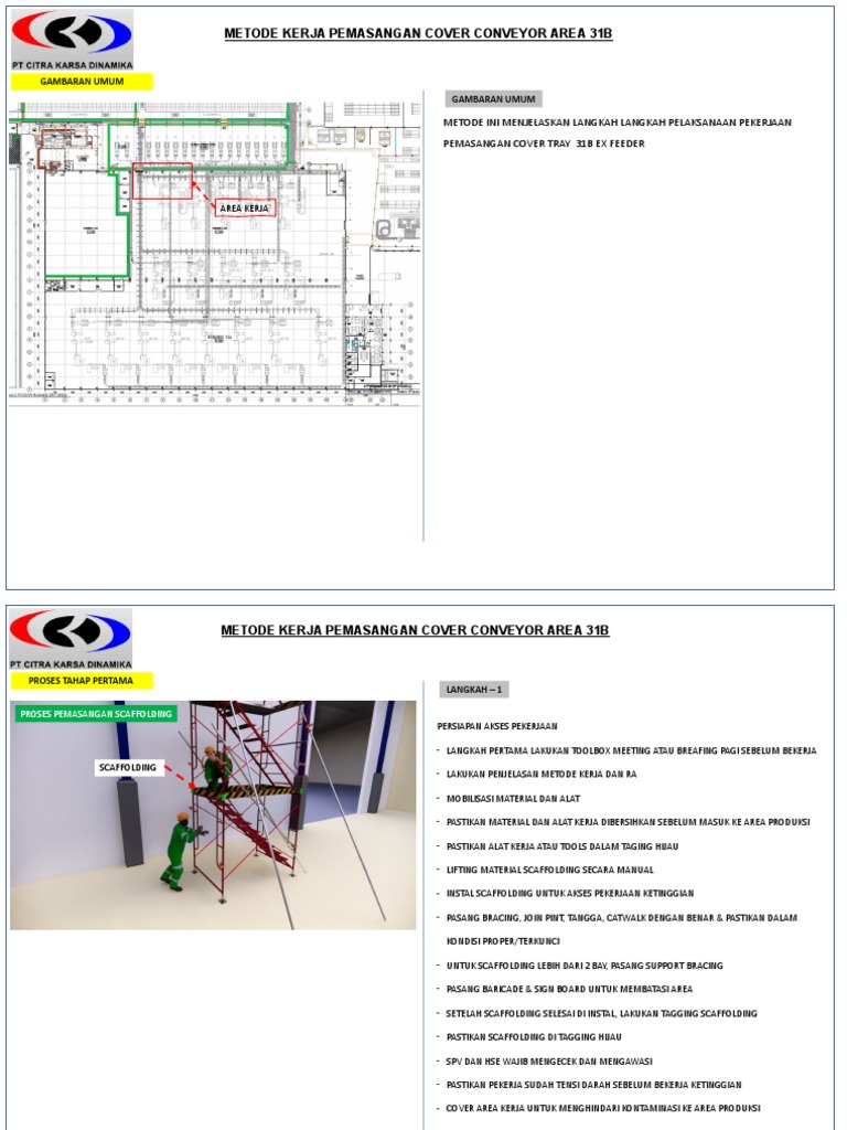 Metode Pemasangan Cover Conveyor 31B | PDF