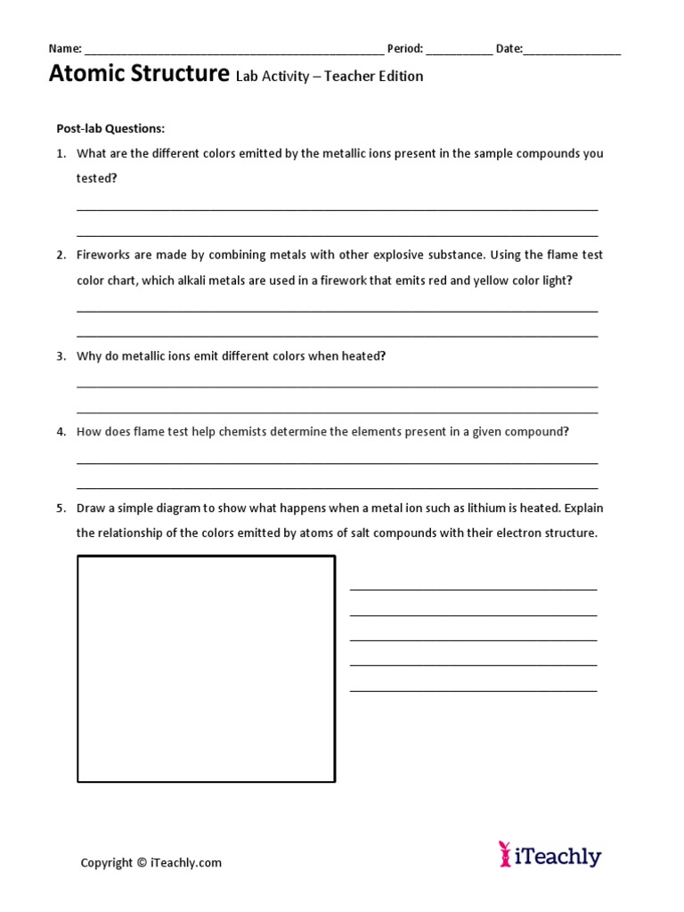 1 4 Laboratory Activity TE Atomic Structure | PDF