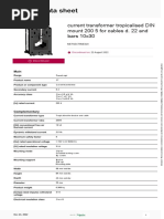 Core Balance Current Transformer CSH200 Product Data Sheet | PDF