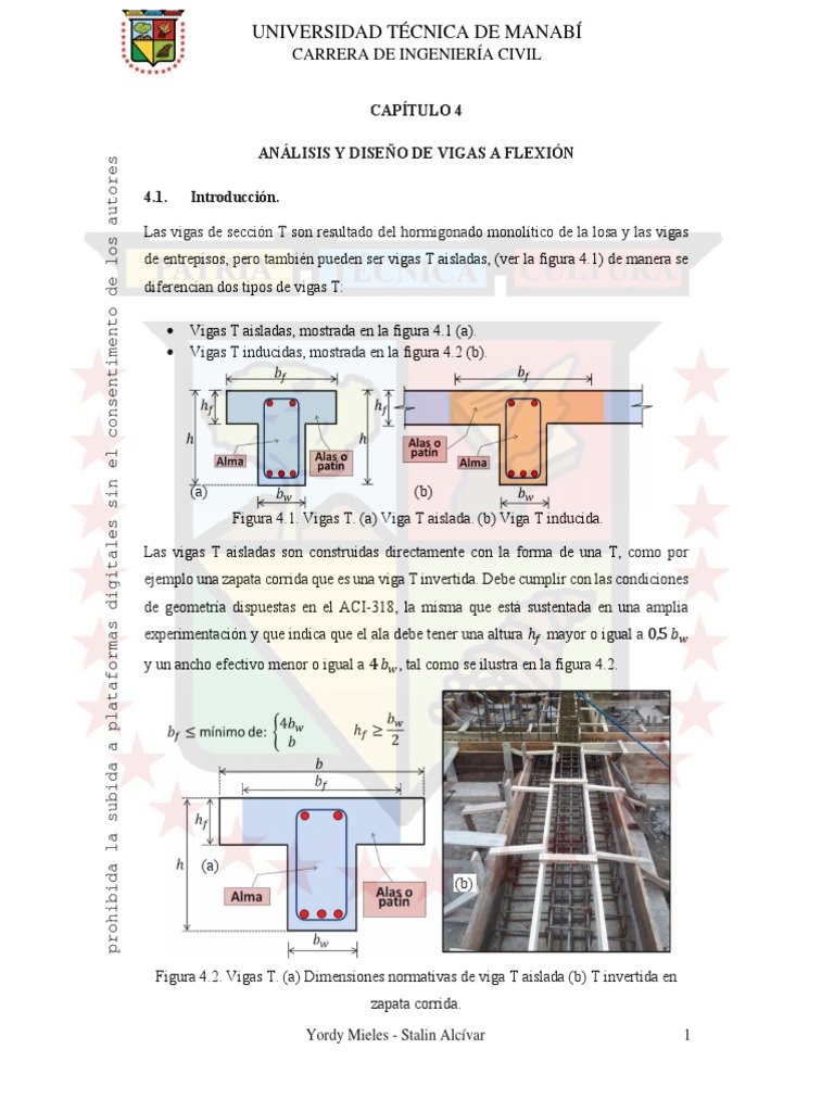 D) Capítulo 4) Análisis y Diseño de Vigas de Sección T | PDF | Viga (Estructura) | Doblar