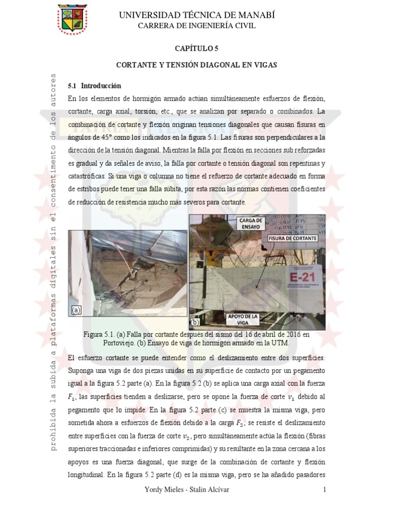 (E) Capítulo 5) Cortante y Tensión Diagonal en Vigas | PDF | Viga ...