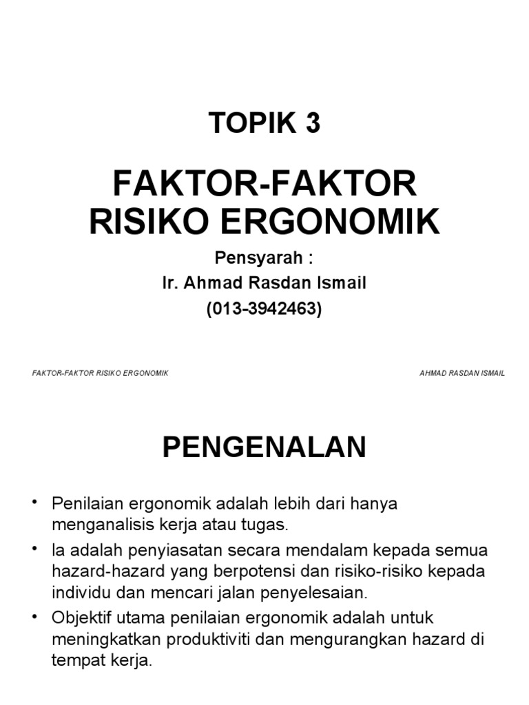 Faktor-Faktpr Ergonomik | PDF
