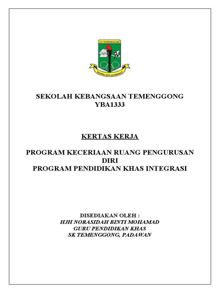 Kertas Kerja Kecerian Ruang Urus Diri SKT | PDF