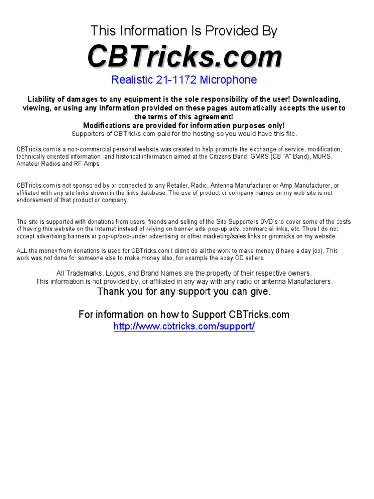 Realistic 21 1172 Mic | PDF