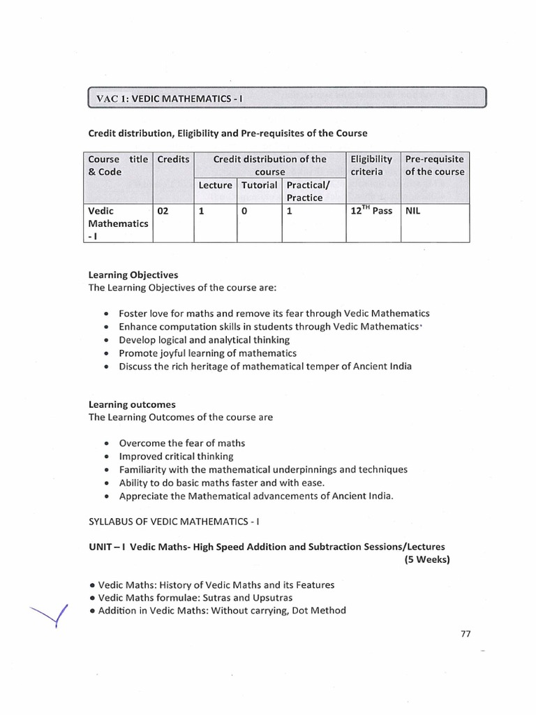 Vac Syl Pdf Mathematics Science