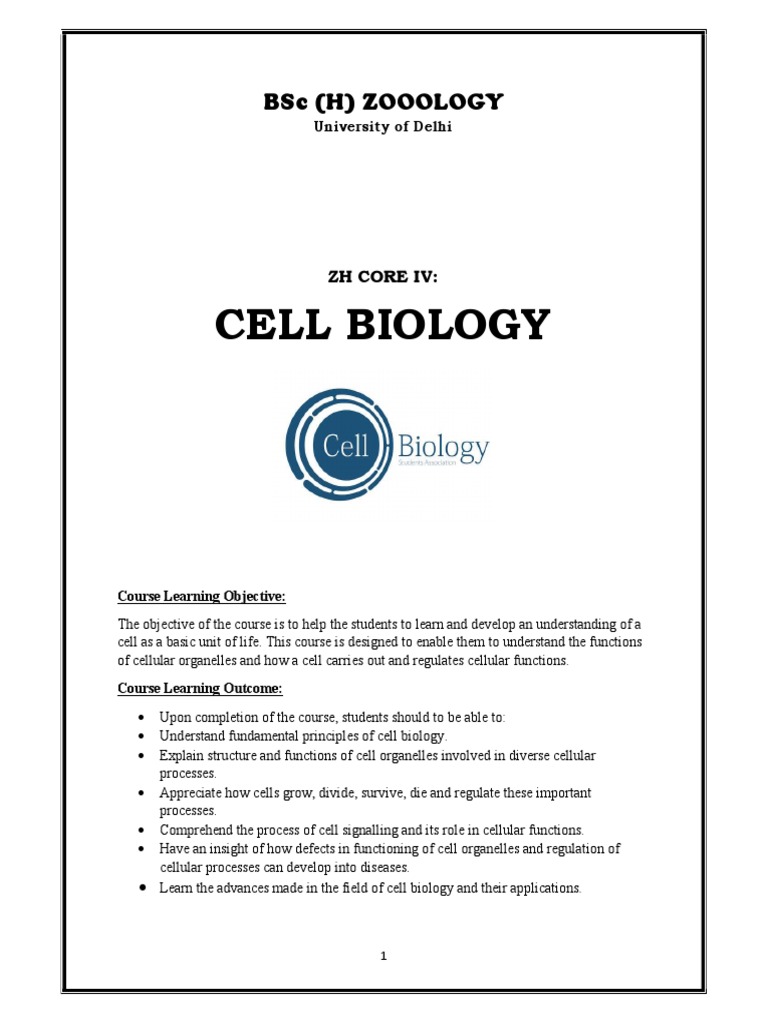 ZH Core IV - Cell Biology | PDF | Cell Membrane | Cell (Biology)