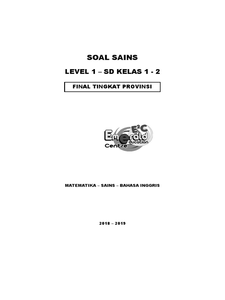 Soal Sains Level 1 SD Kelas 1 2 Matematika | PDF