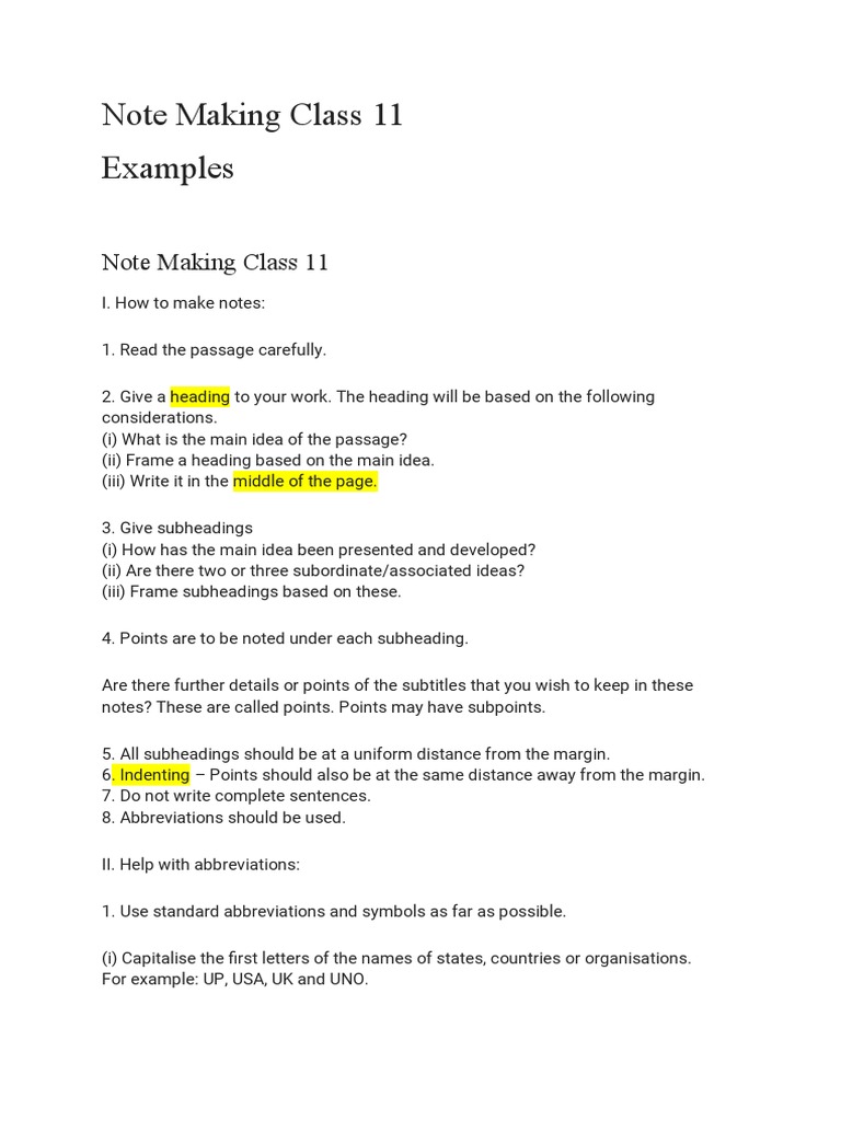 Class11 NOTE MAKING | PDF | Ornithology | Paresthesia