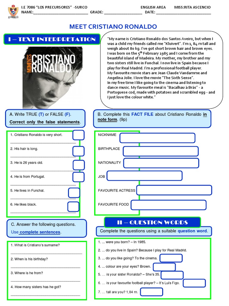 MEET CRISTIANO RONALDO Reading | PDF