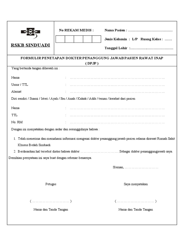 Formulir DPJP | PDF
