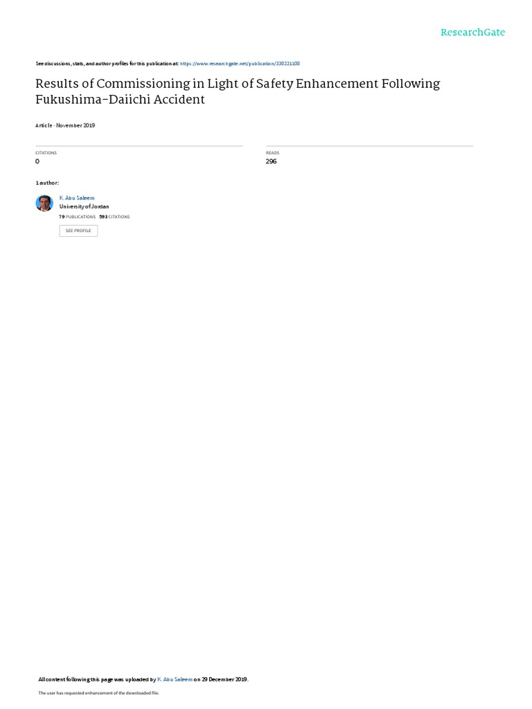 JRTR JJP Final Commissioning Safety | PDF | Nuclear Reactor | Fukushima ...