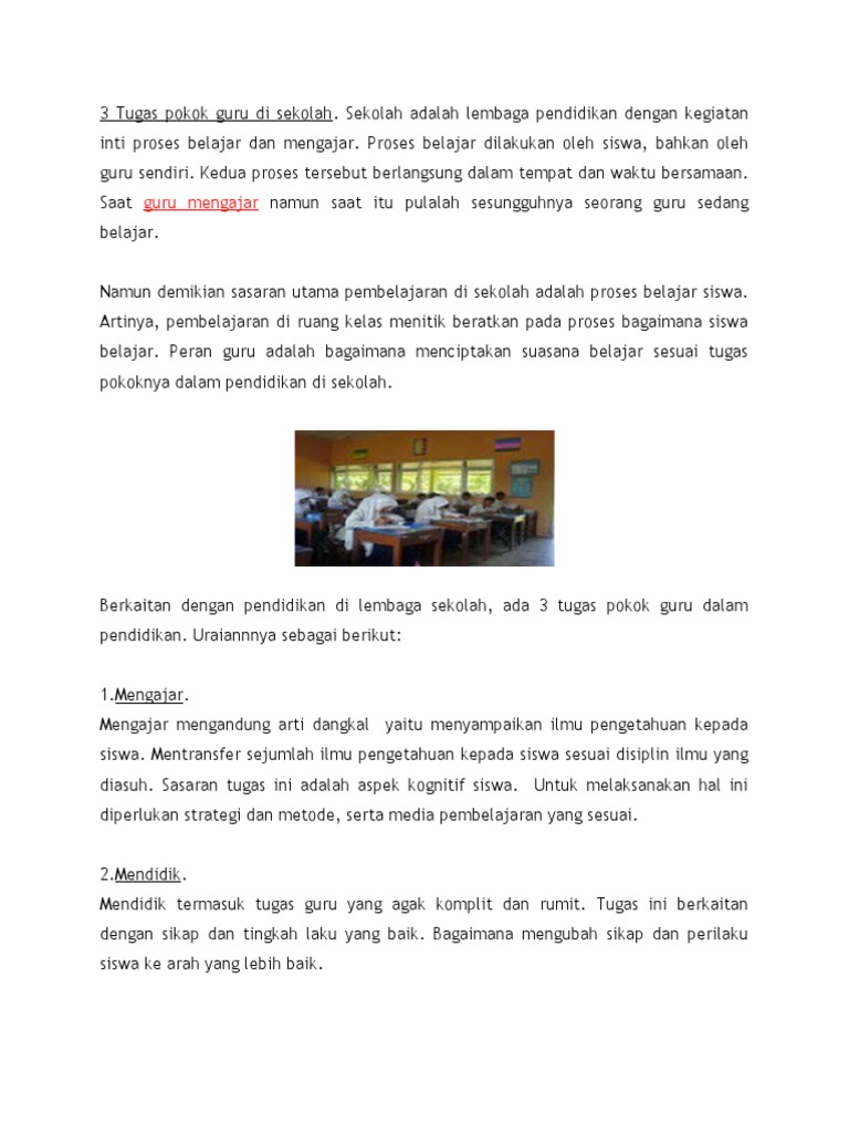 Tugas Pokok & Ciri Guru Kreatif | PDF