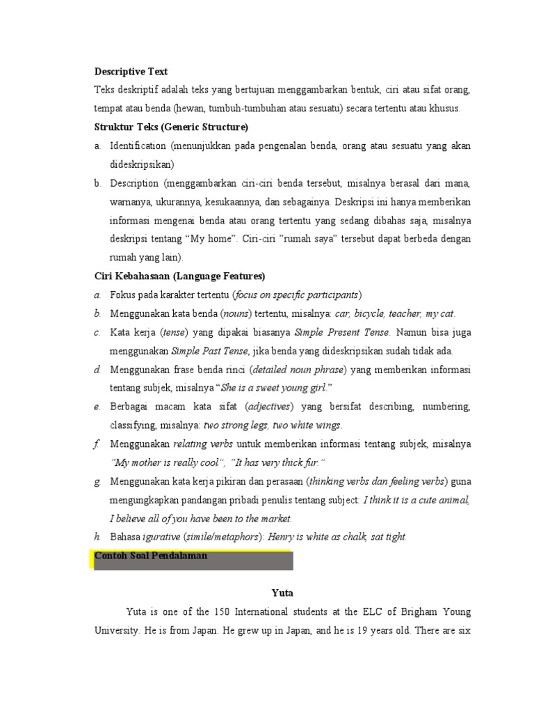 Descriptive Text | PDF | Human Communication | Linguistics
