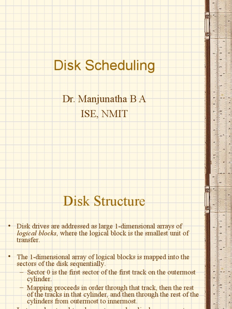 An Overview of Disk Structures and Common Disk Scheduling Algorithms ... An Overview of Disk Structures and Common Disk Scheduling Algorithms ...