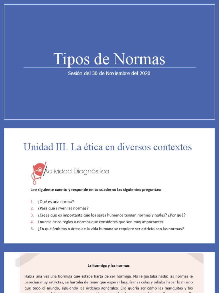 Tipos de Normas | PDF | Comportamiento | Principios éticos