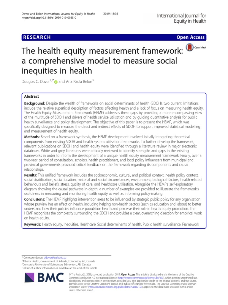 3 - The Health Equity Measurement Framework | PDF | Stress (Biology ...