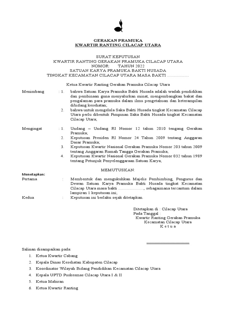 SK Saka Bakti Husada (SBH) Cilacap Utara 2022 | PDF