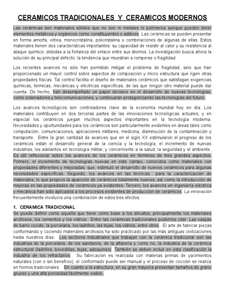 Ceramicos Tradicionales y Modernos | PDF | Cerámica | Motor de ...