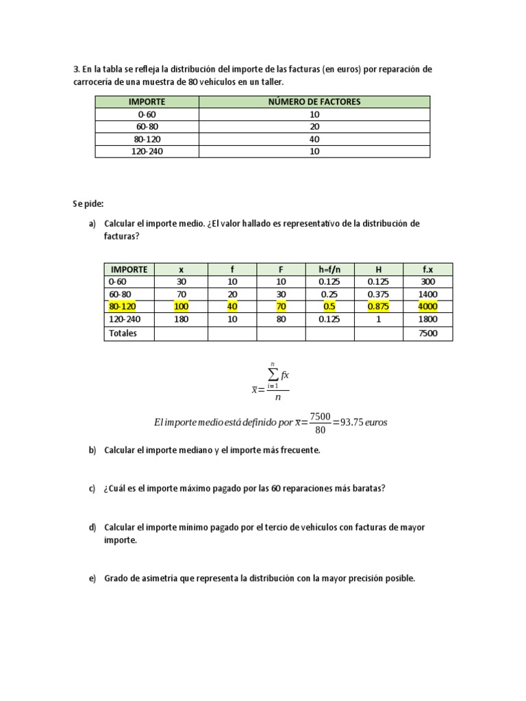 Ejercicio 13 Estadística | PDF